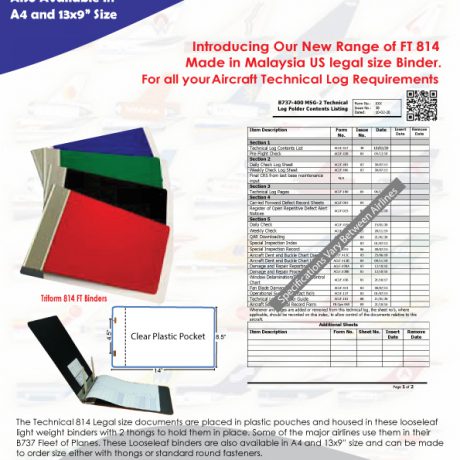 B737 Technical Aircraft Logbook - Kalamazoo Binders Malaysia eStore